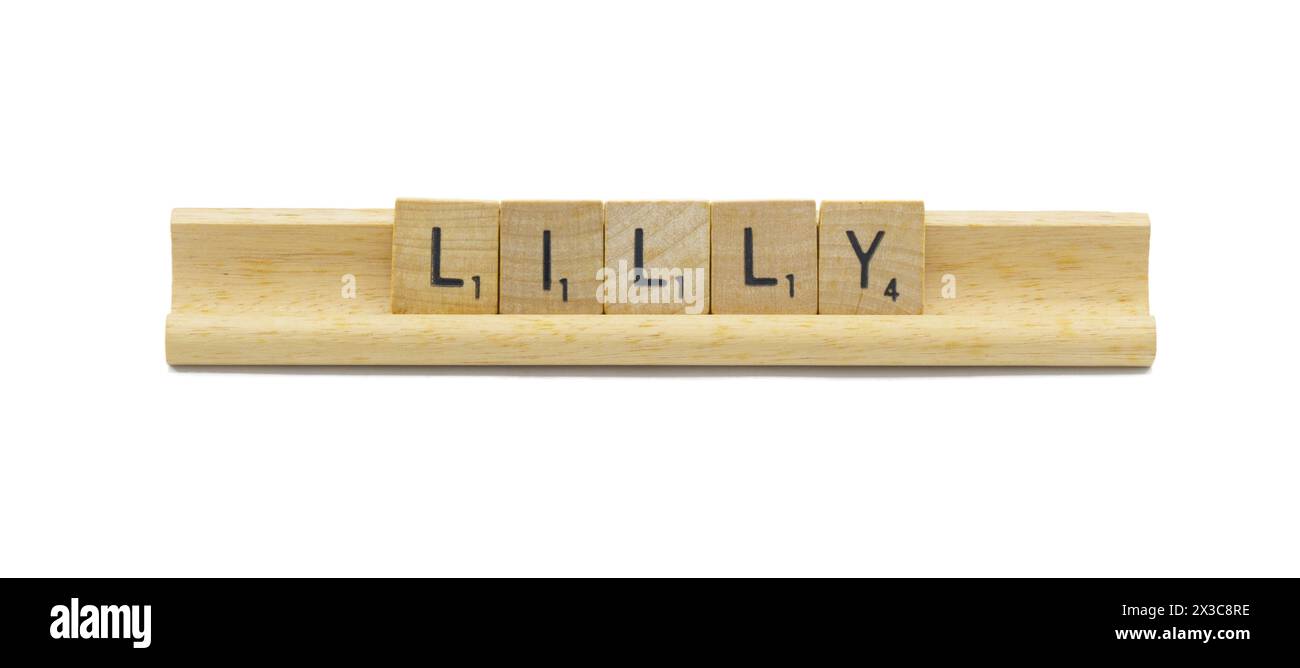 concept of popular newborn baby girl first name of LILLY made with ...