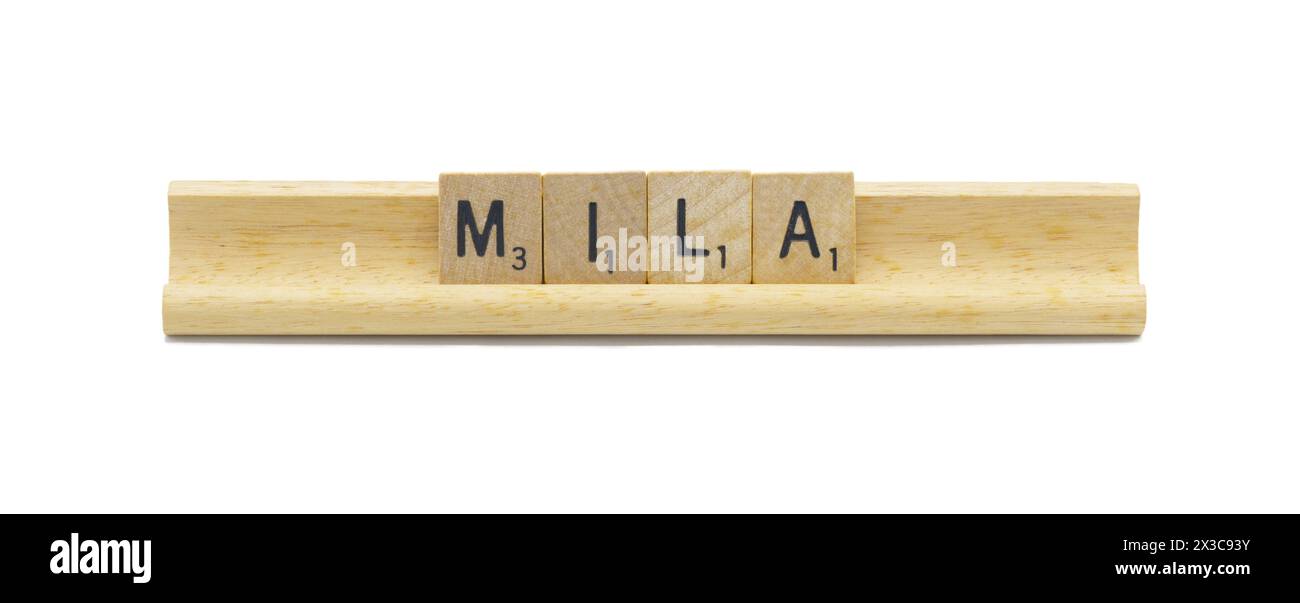Mila name design hi-res stock photography and images - Alamy