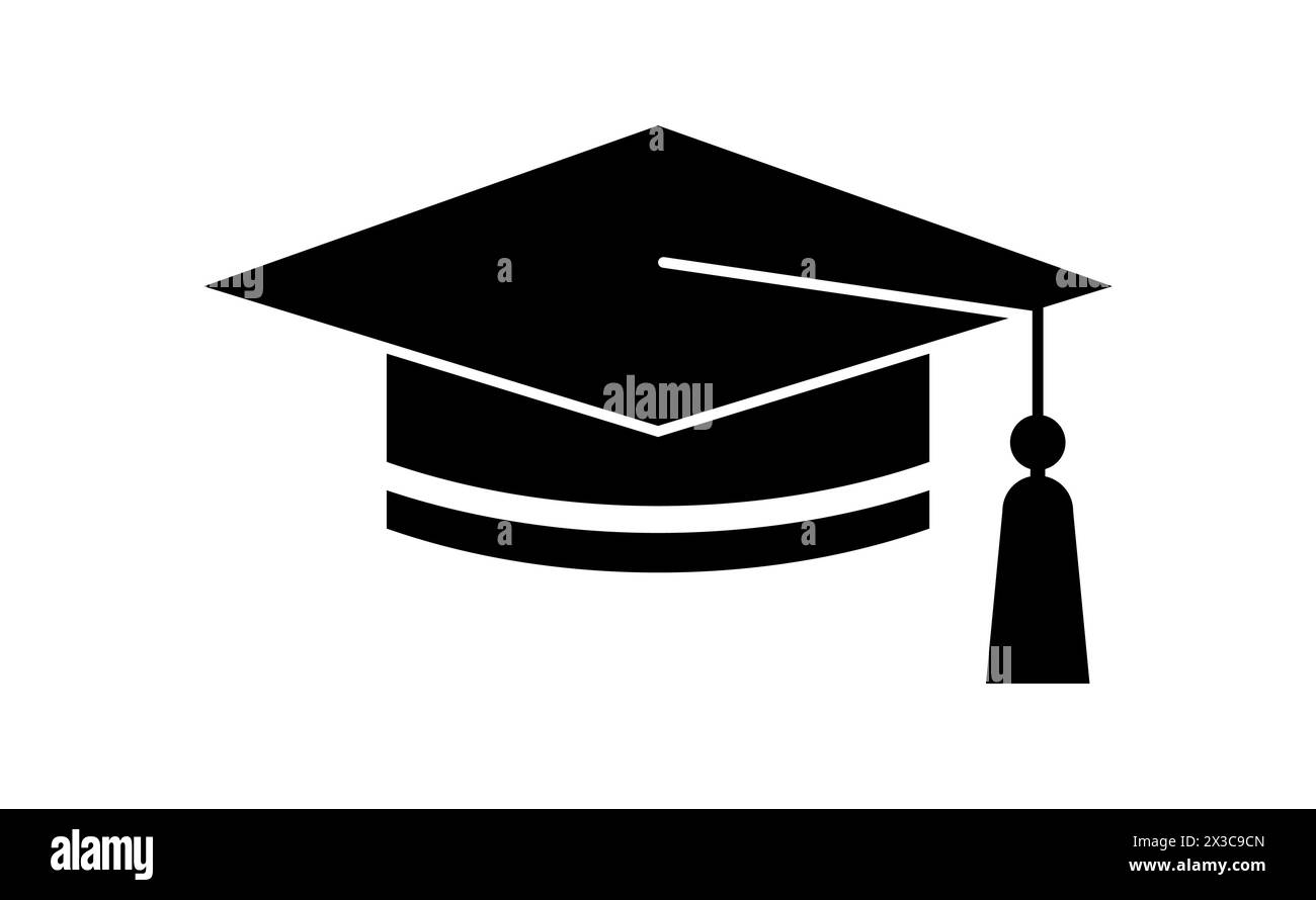 Graduation hat logo. Graduate cap flat sign Stock Vector Image & Art ...