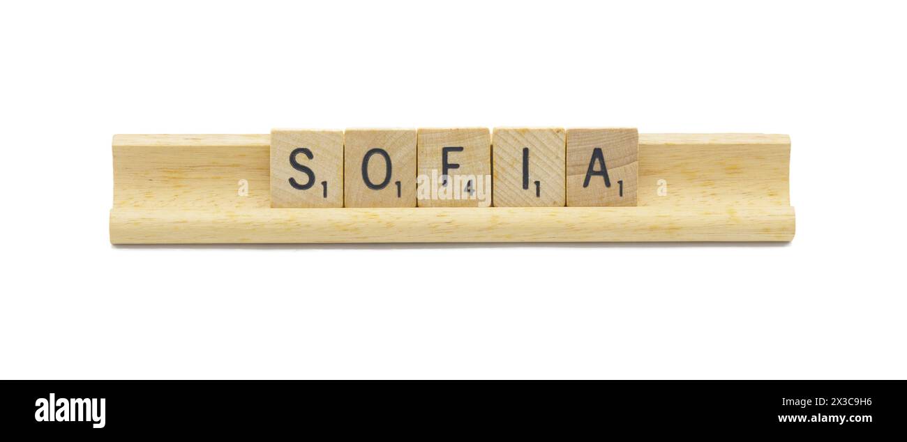 concept of popular newborn baby girl first name of SOFIA made with ...