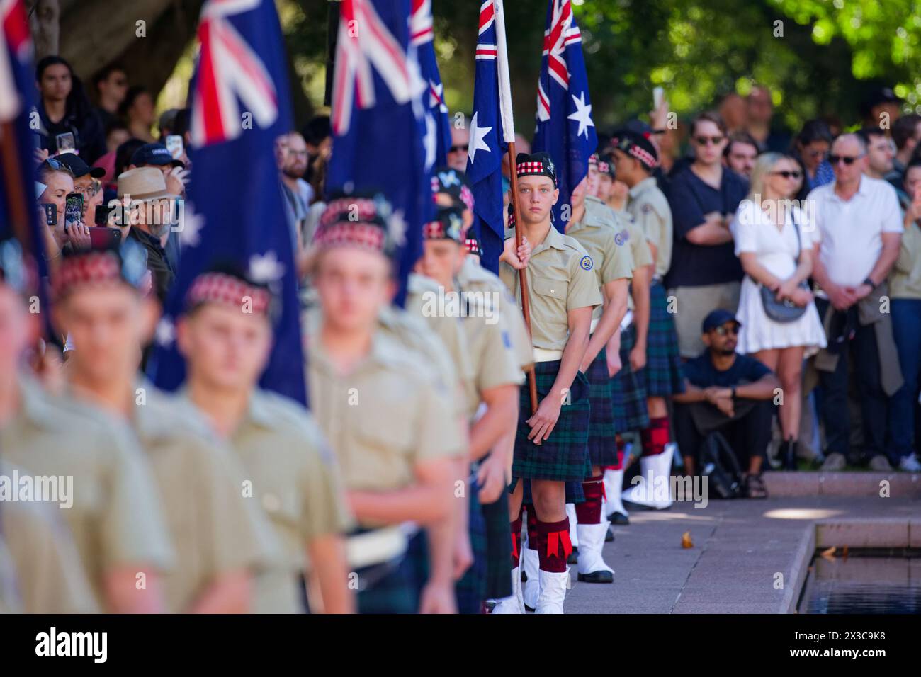 Sydney, Australia. 25th Apr, 2024. Scots College Cadet Unit and Flag ...