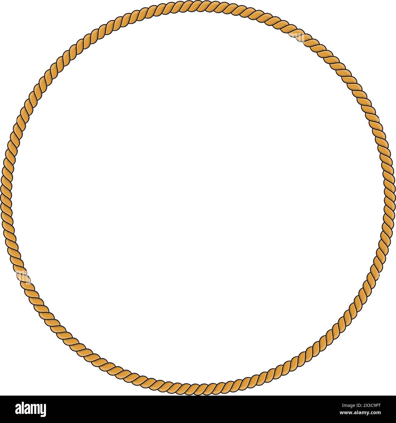 Round rope frame isolated on white background. Twisted cord Stock ...