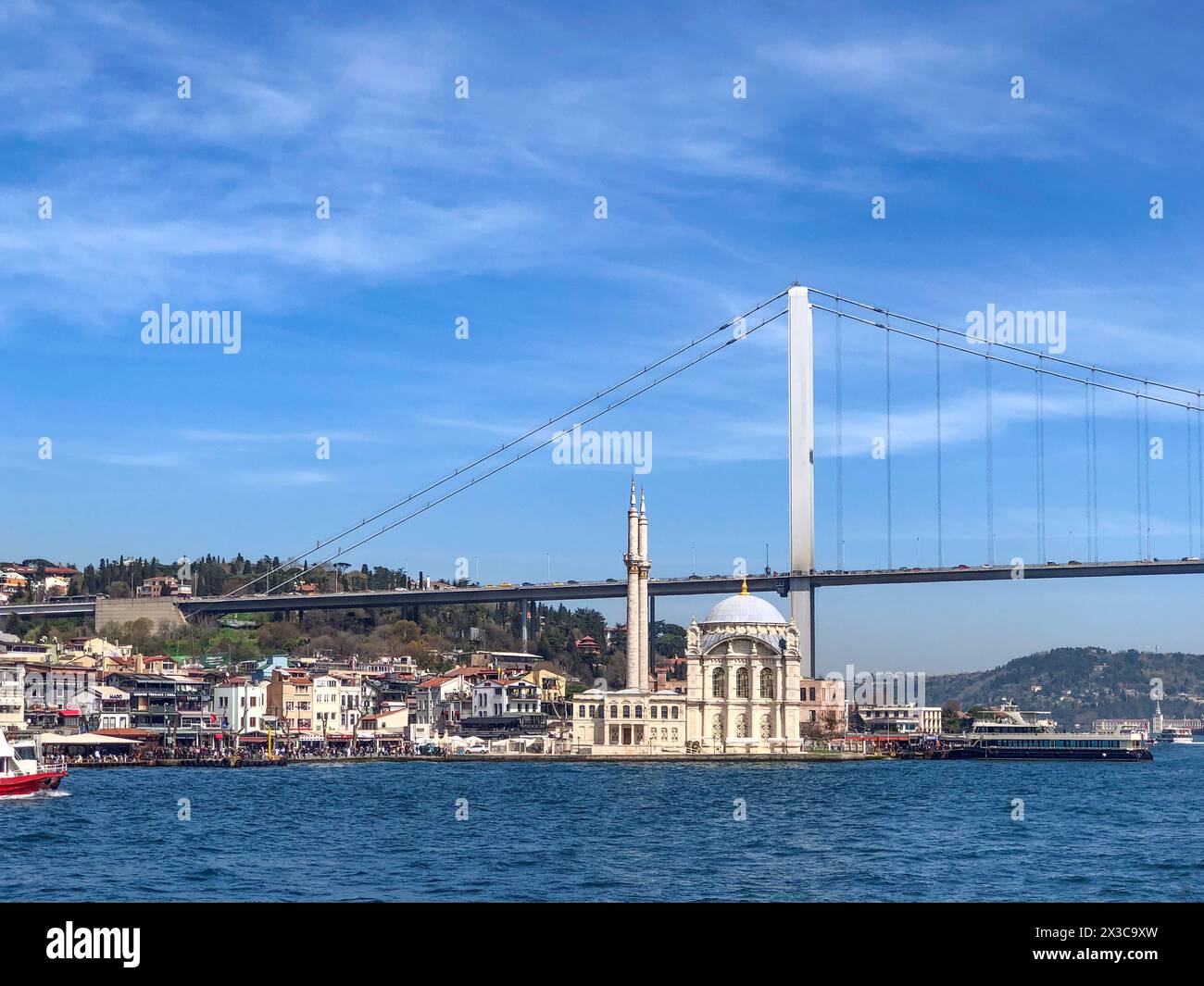 ISTANBUL, TURKEY - MARCH 31, 2024: ortakoy mosque, also called buyuk ...