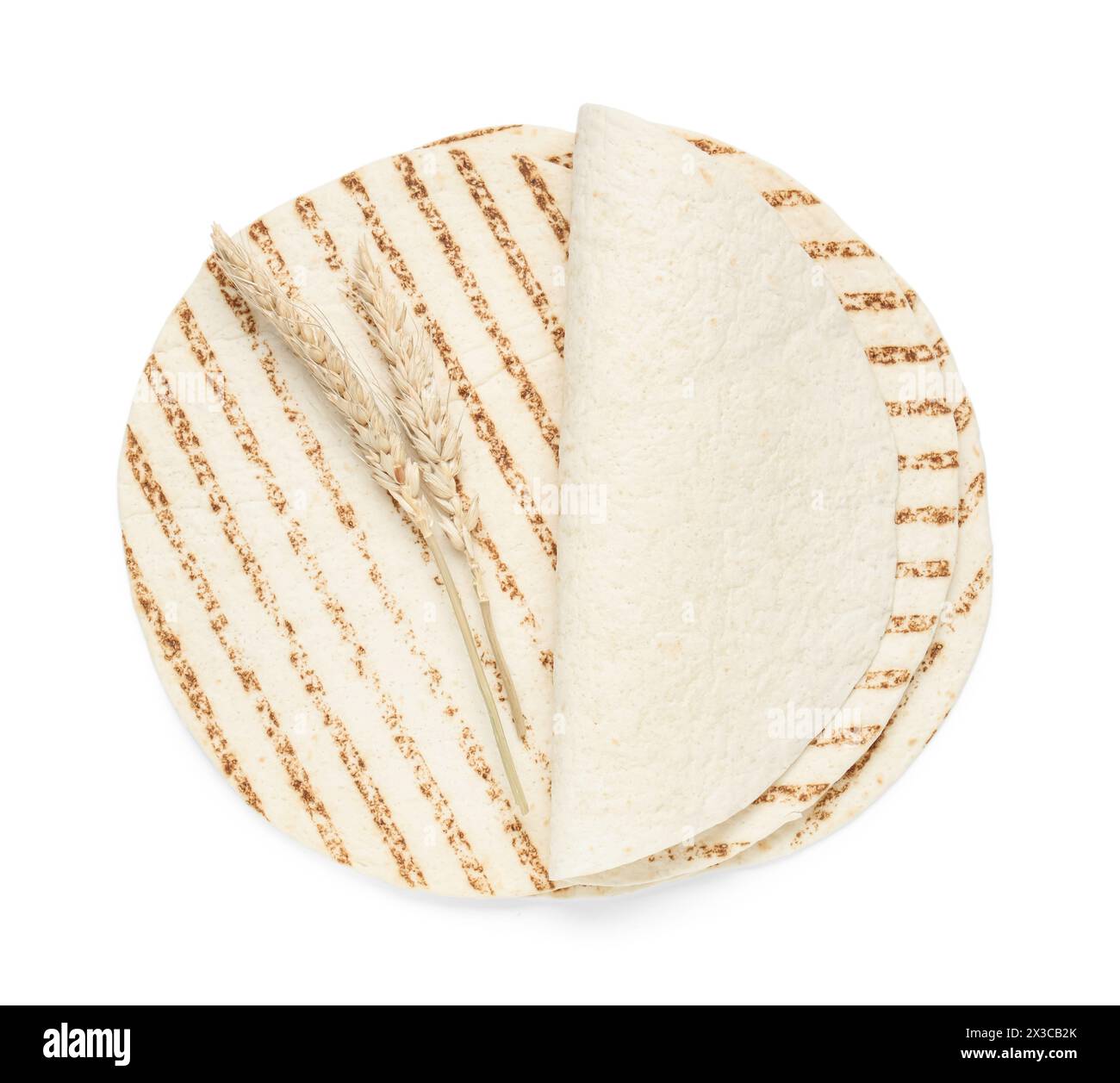 Delicious thin lavash on white background Stock Photo - Alamy