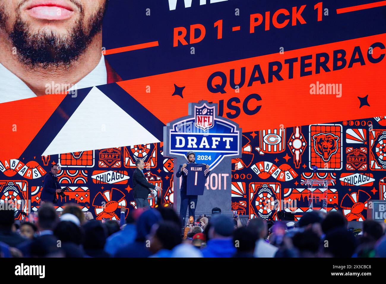 Detroit, United States. 25th Apr, 2024. Caleb Williams is drafted to ...