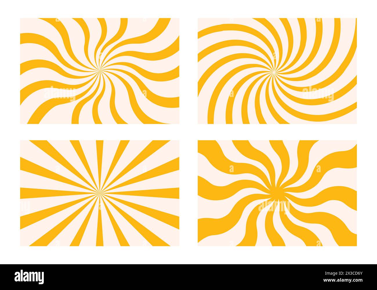 Old groovy backgrounds set. Hippie backdrops with curved stripes. Y2k ...