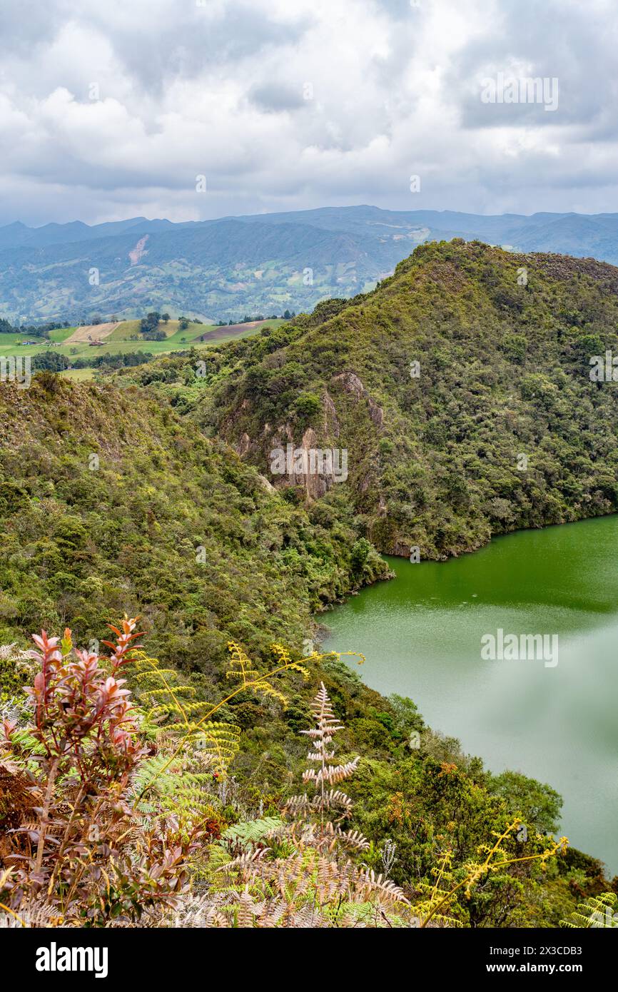 Lake Guatavita (Laguna Guatavita) located in the Cordillera Oriental of ...