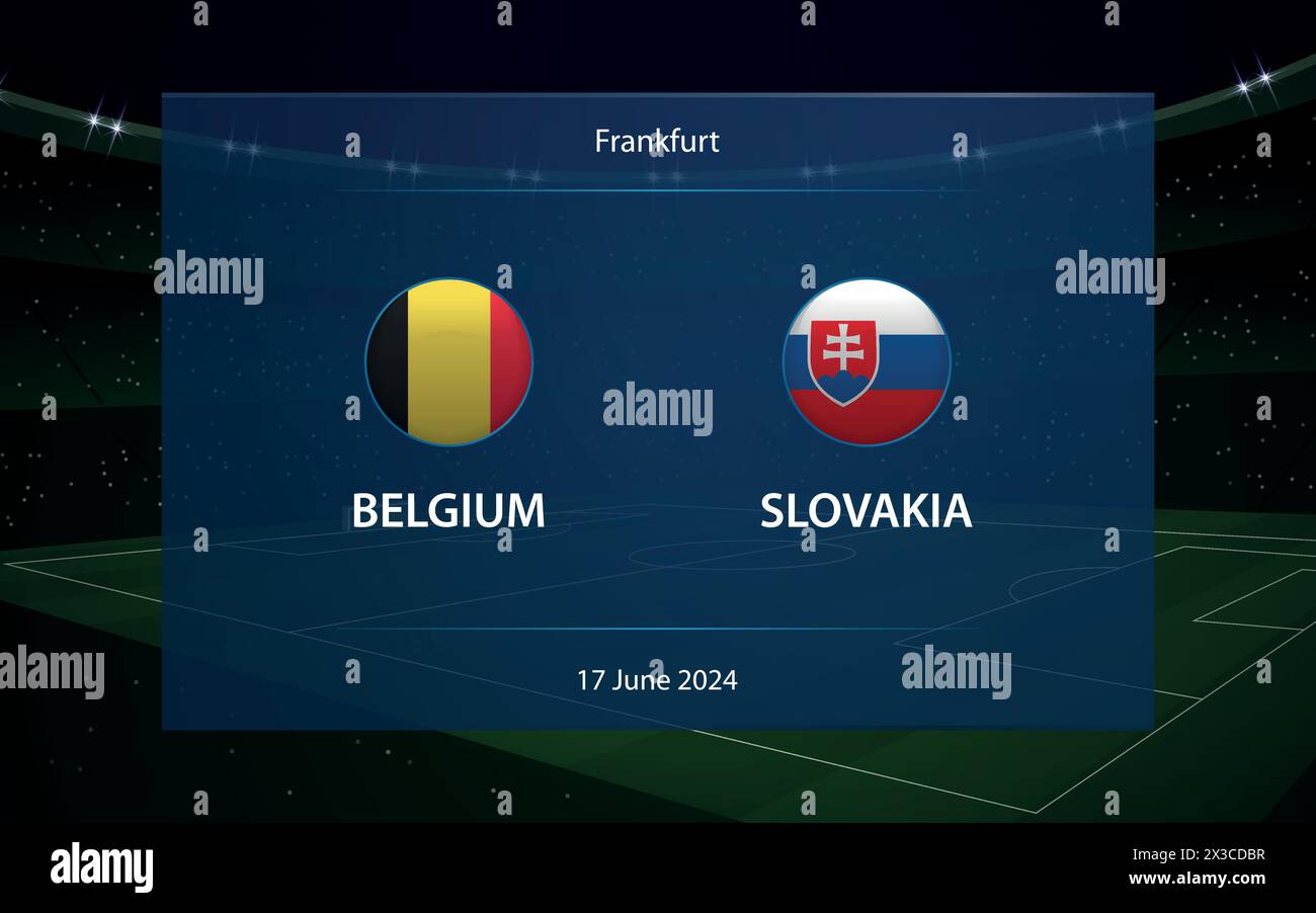 Belgium vs Slovakia. Europe football tournament 2024, Soccer scoreboard ...