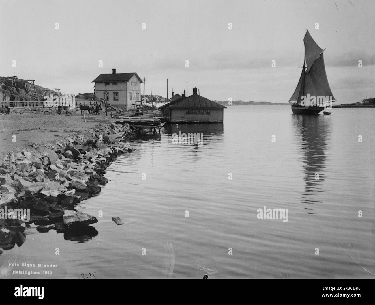 Signe Brander - The south shore of Kaivopuisto and Uunisaarensalmi in ...
