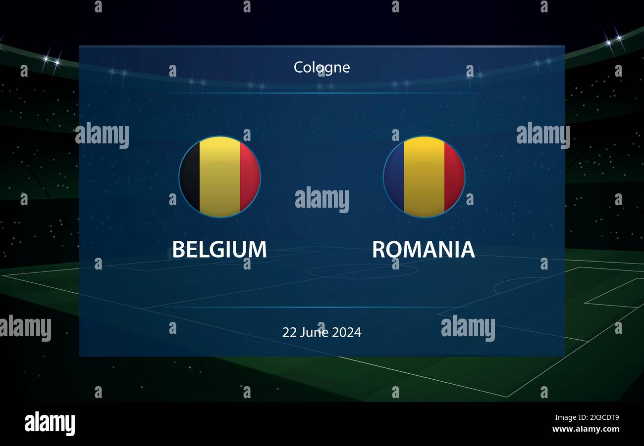 Belgium vs Romania. Europe football tournament 2024, Soccer scoreboard ...