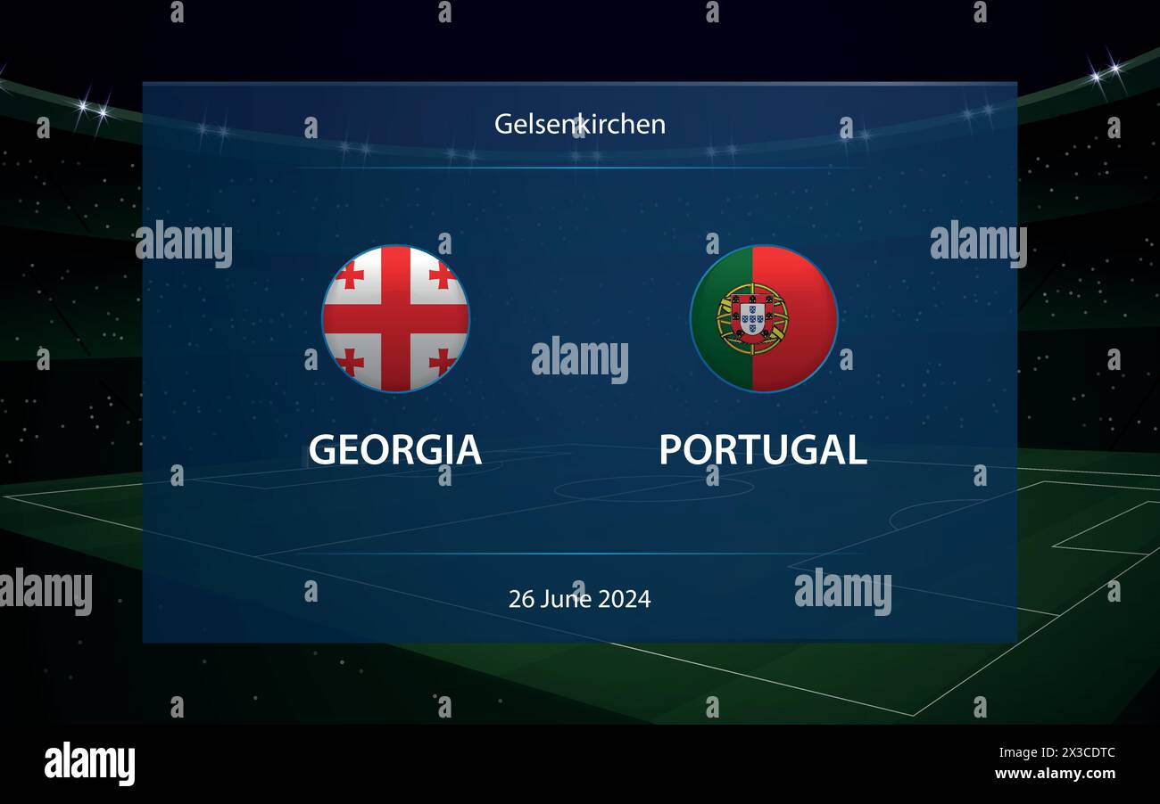 Georgia vs Portugal. Europe football tournament 2024, Soccer scoreboard ...