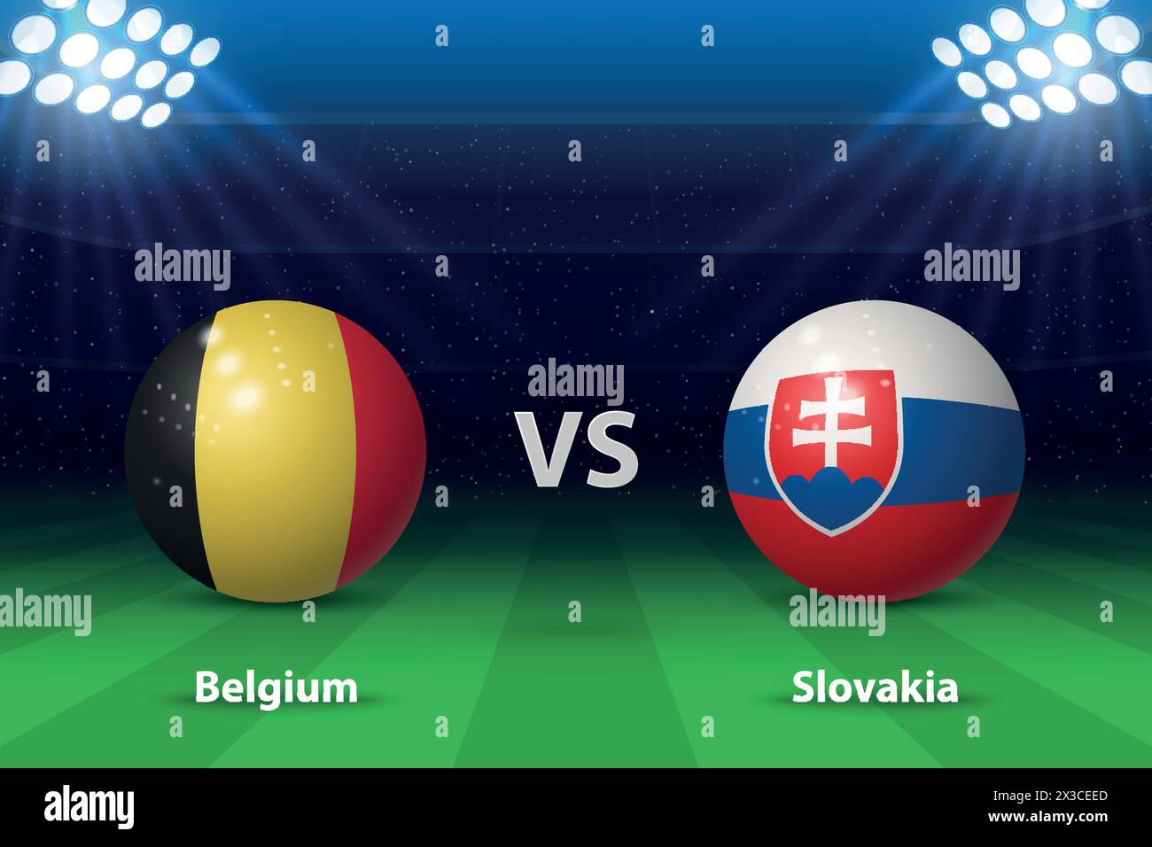 Belgium vs Slovakia. Europe football tournament 2024, Soccer scoreboard ...