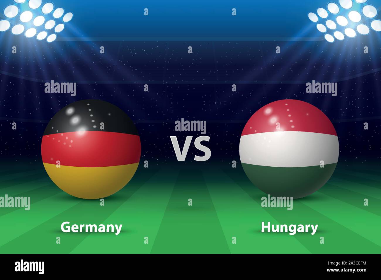 Germany vs Hungary. Europe football tournament 2024, Soccer scoreboard ...