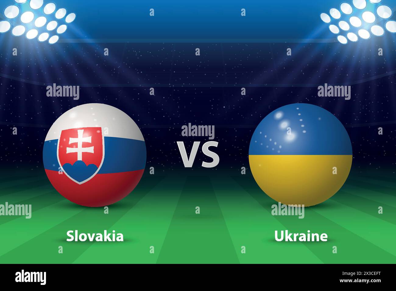 Slovakia vs Ukraine. Europe football tournament 2024, Soccer scoreboard ...
