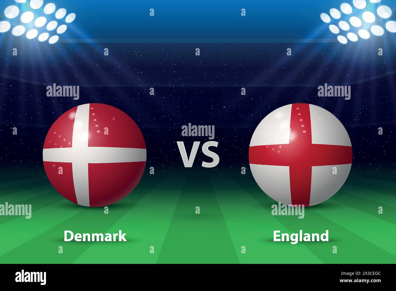 Denmark vs England. Europe football tournament 2024, Soccer scoreboard ...