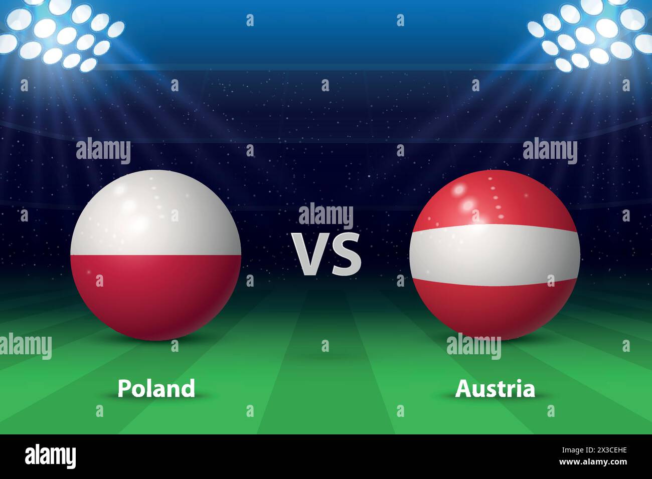 Poland vs Austria. Europe football tournament 2024, Soccer scoreboard ...