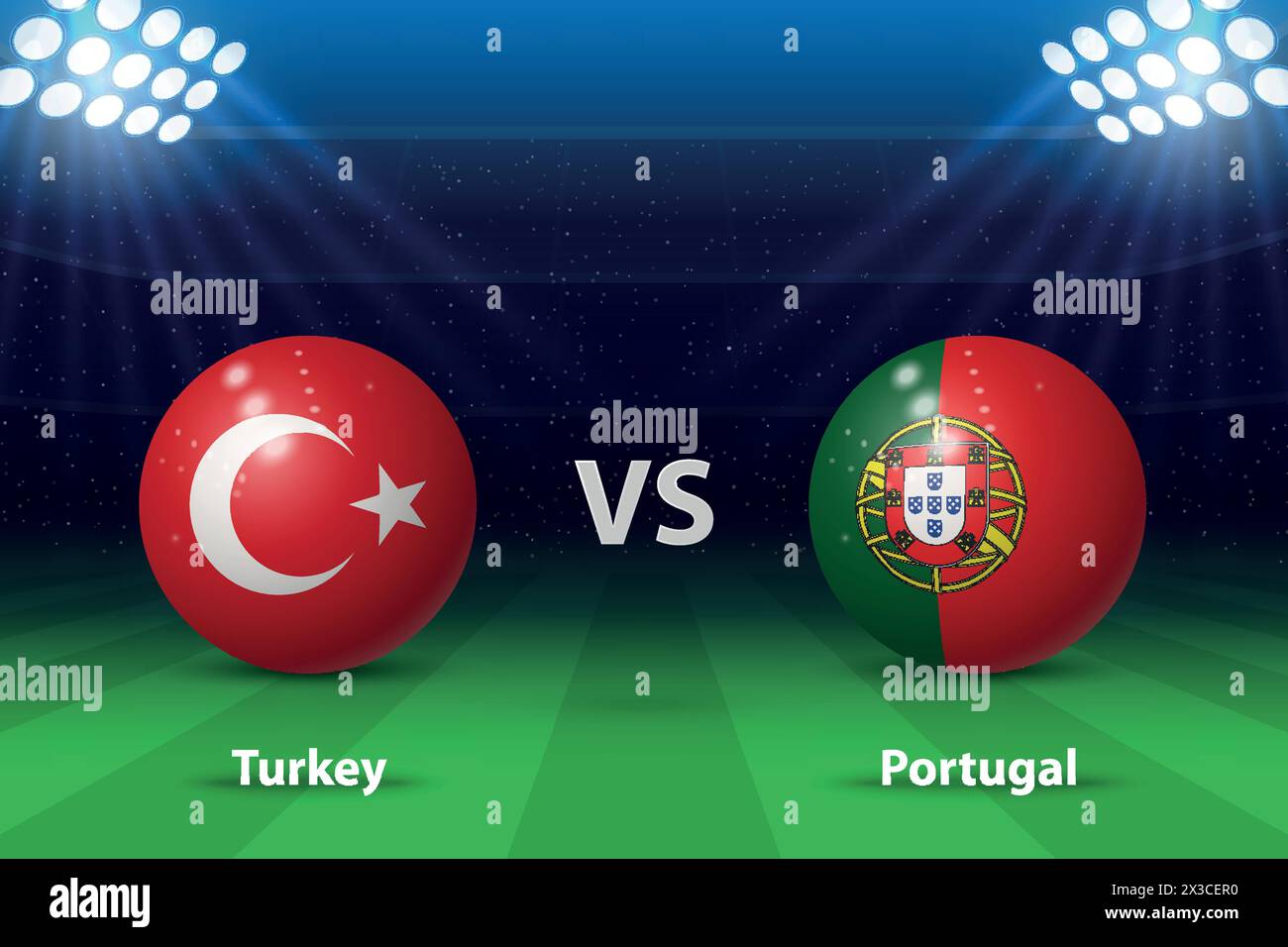 Turkey vs Portugal. Europe football tournament 2024, Soccer scoreboard ...