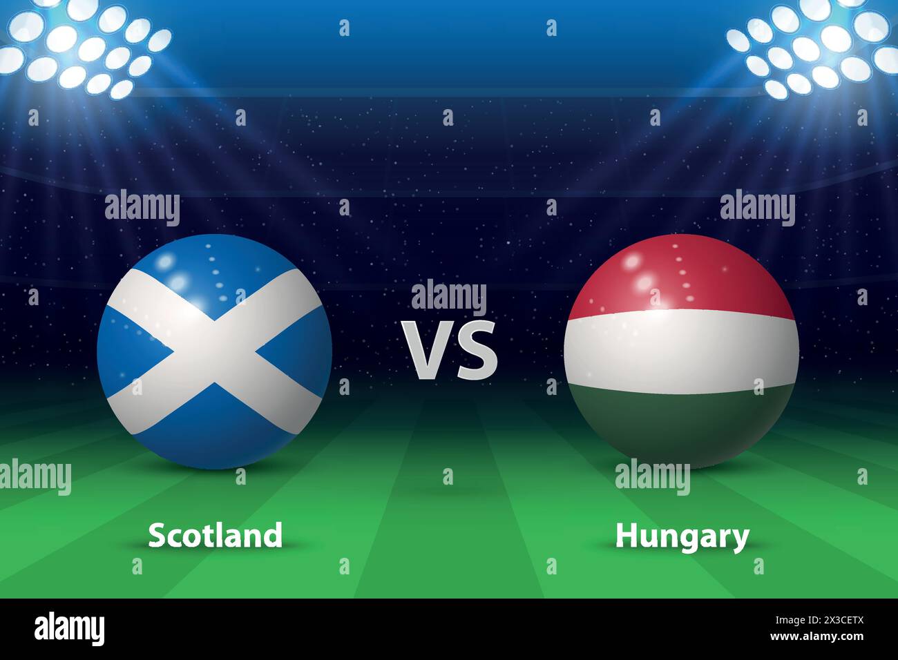 Scotland vs Hungary. Europe football tournament 2024, Soccer scoreboard ...