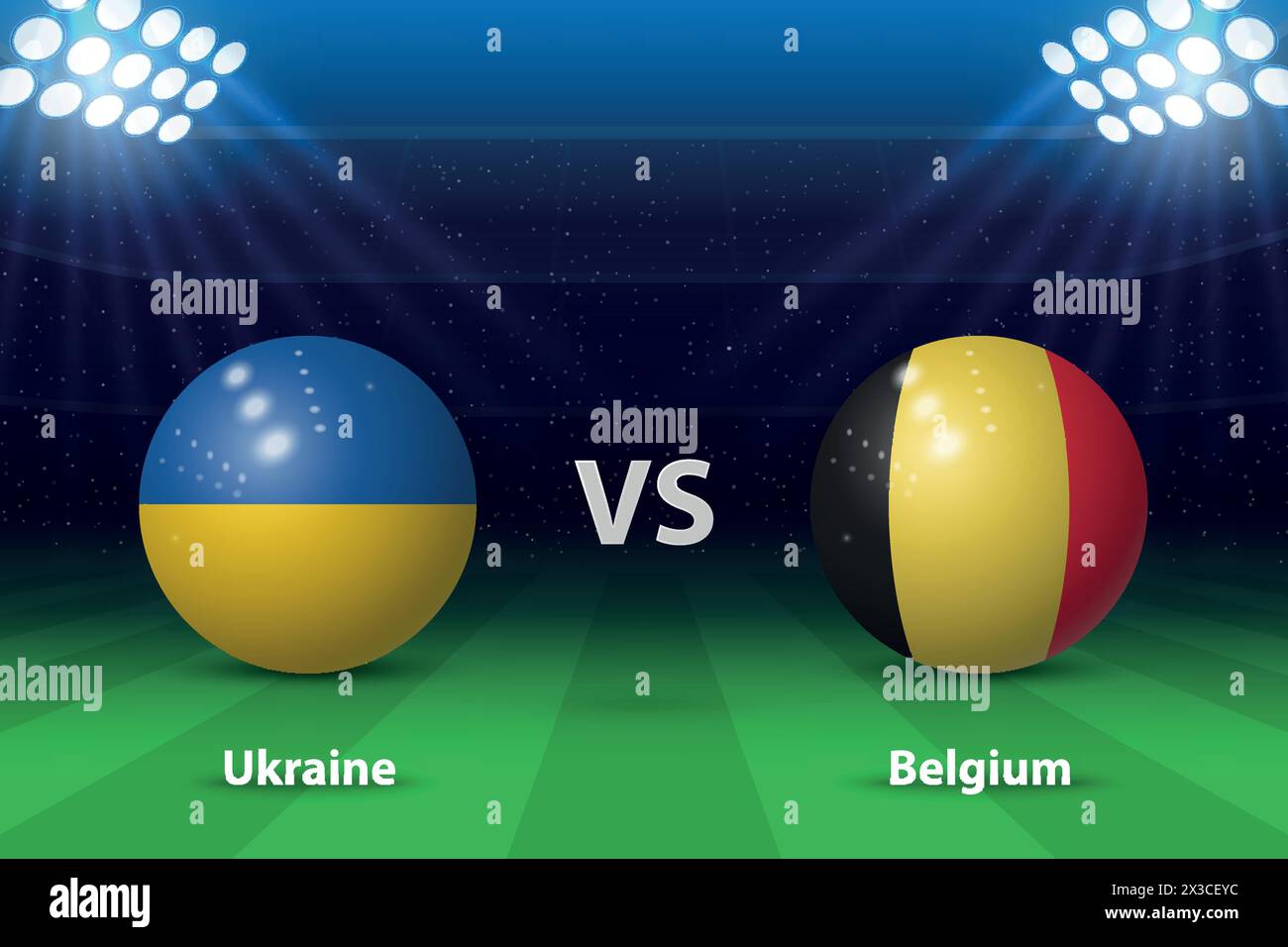 Ukraine vs Belgium. Europe football tournament 2024, Soccer scoreboard ...