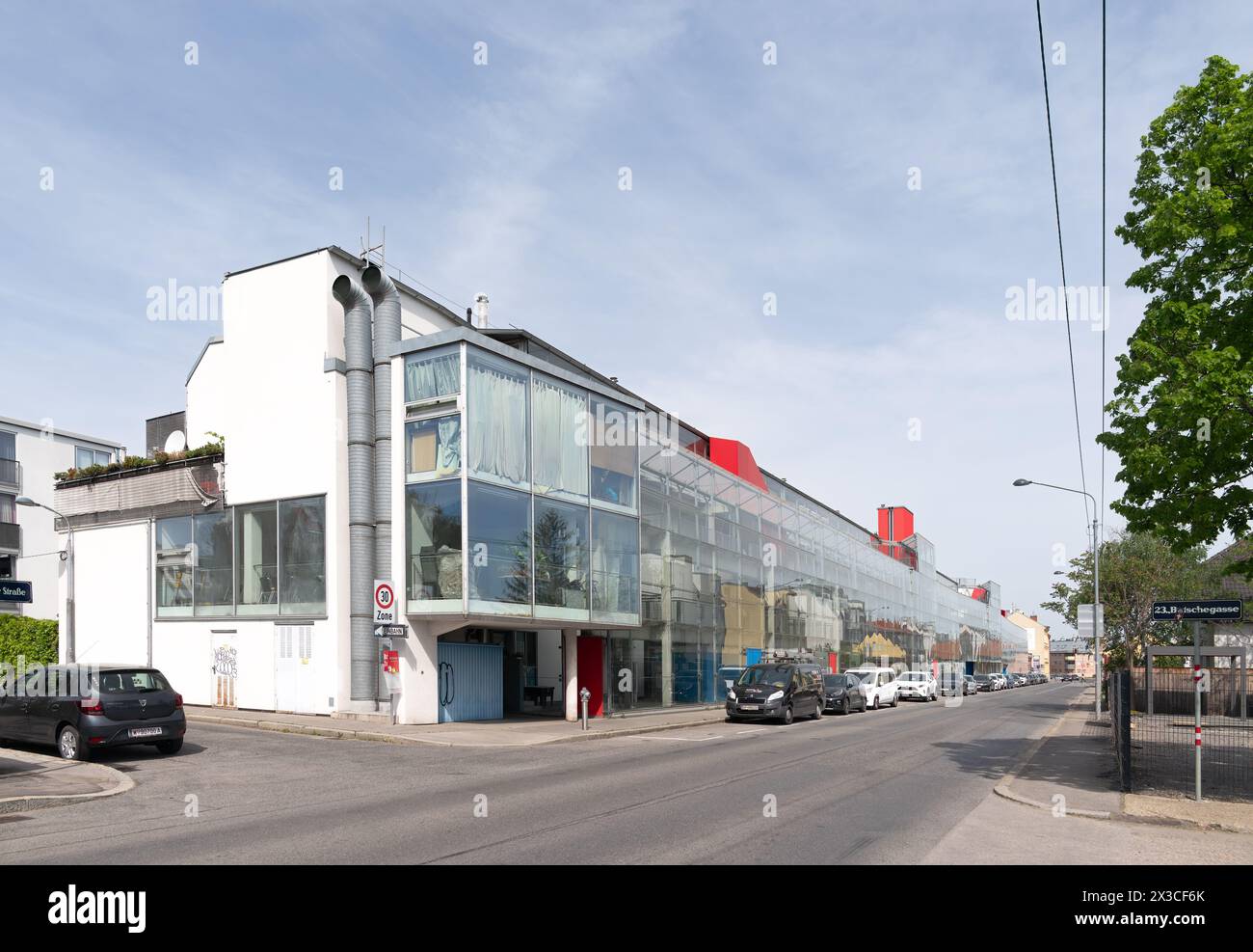 Vienna, Austria - Brunnerstrasse housing by Helmut Richter Stock Photo ...