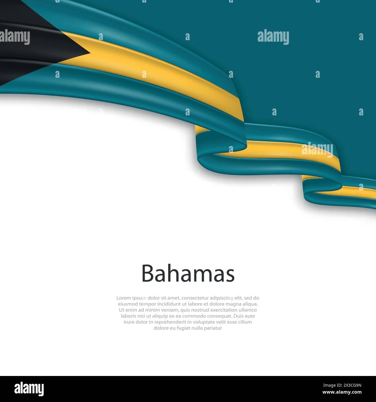 Waving ribbon with flag of Bahamas. Template for independence day ...
