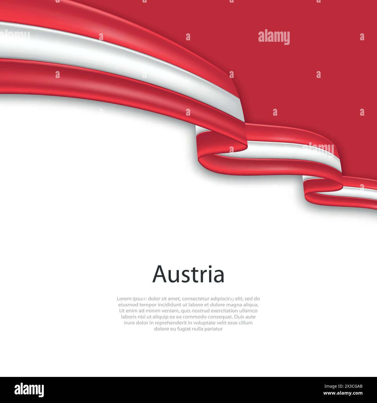 Waving ribbon with flag of Austria. Template for independence day ...