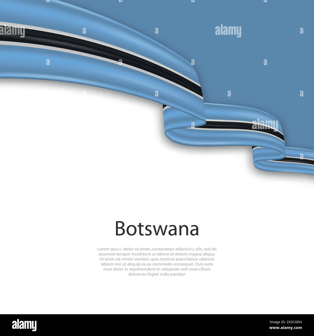 Waving ribbon with flag of Botswana. Template for independence day ...