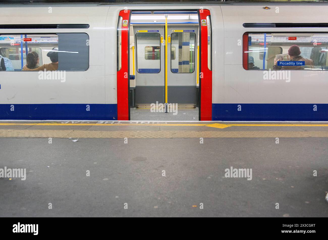 Underground Station Acton Town Arriving and Leaving Underground Trains ...