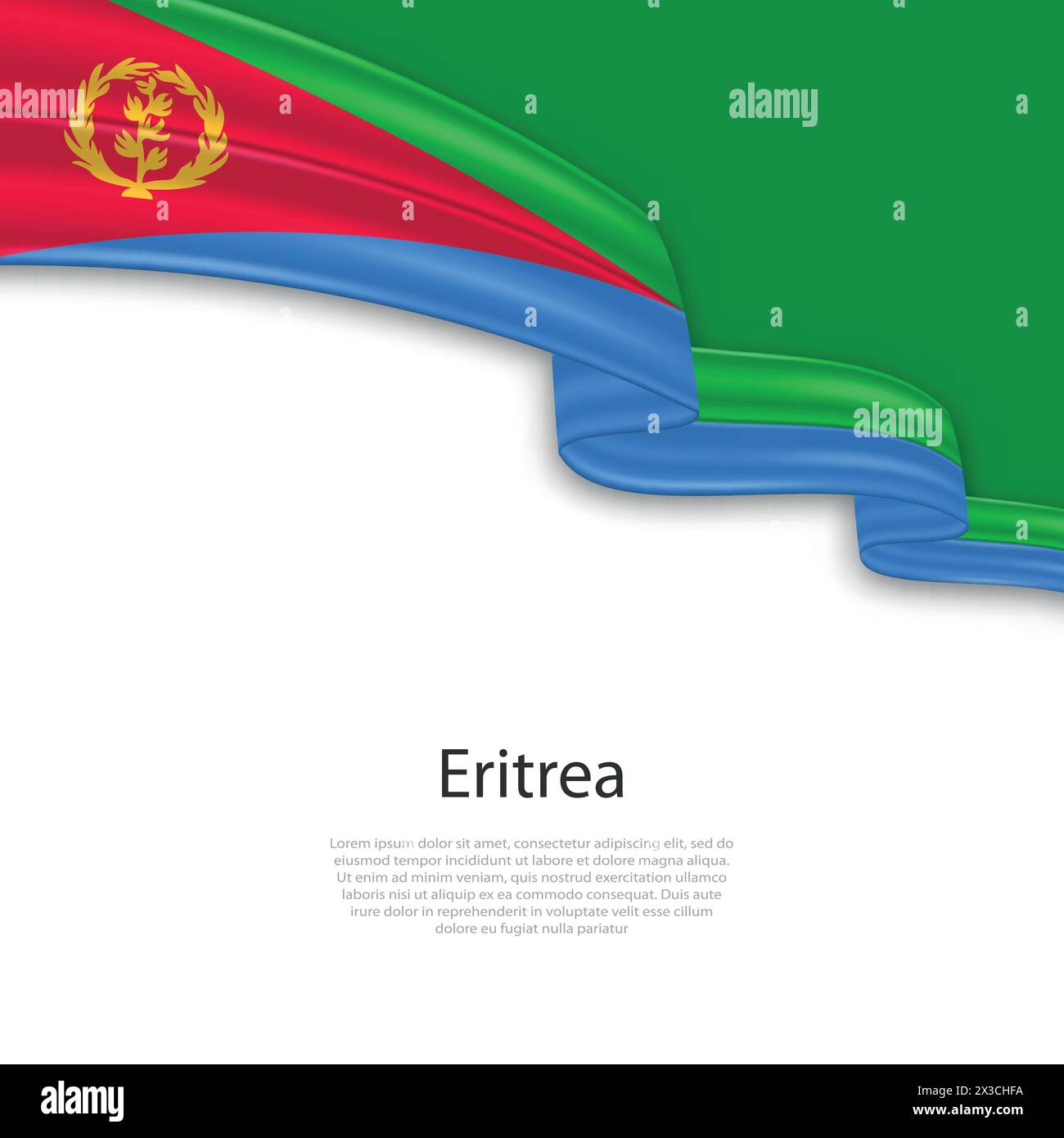 Waving ribbon with flag of Eritrea. Template for independence day poster design Stock Vector ...