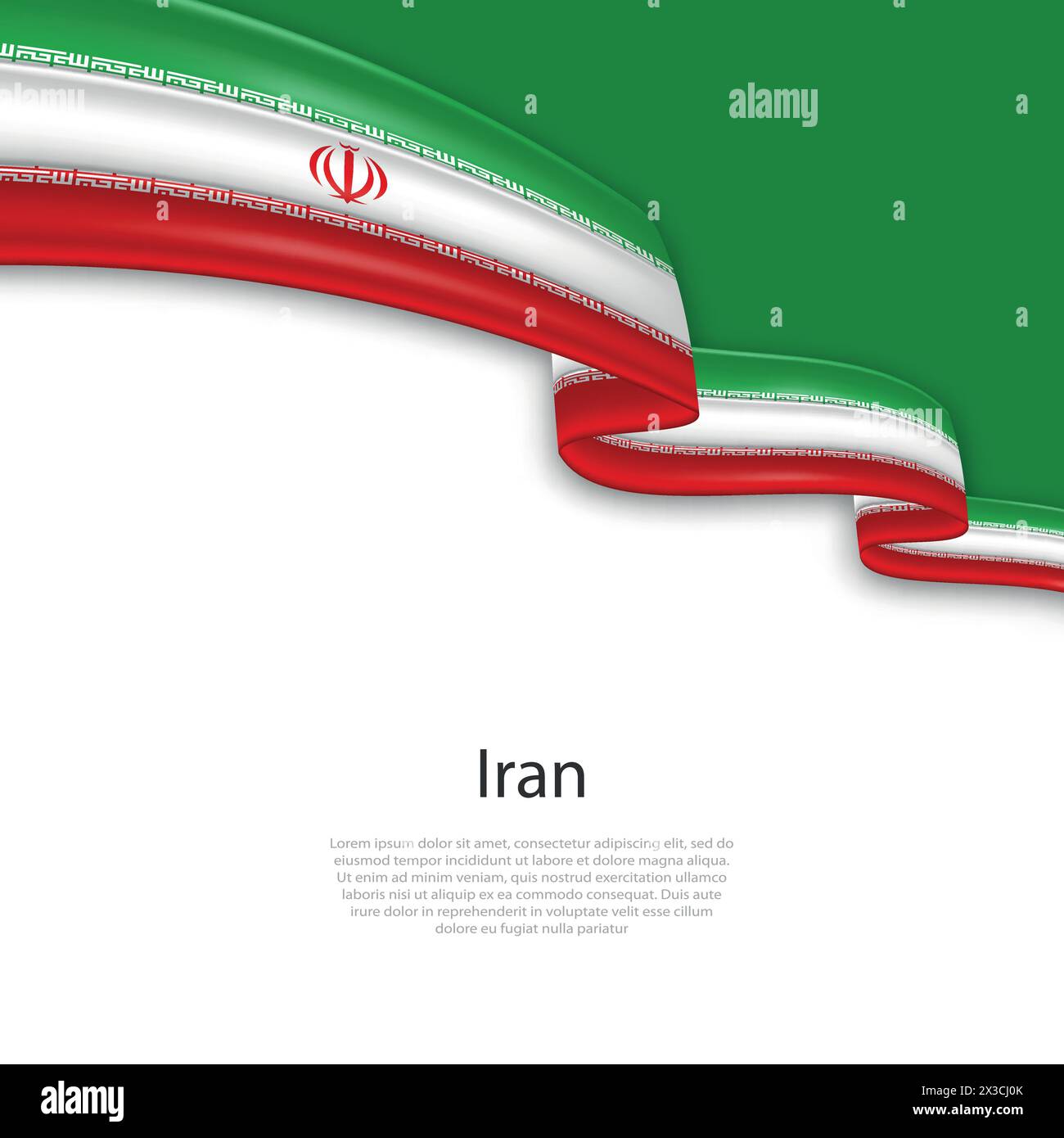 Waving ribbon with flag of Iran. Template for independence day poster design Stock Vector Image ...