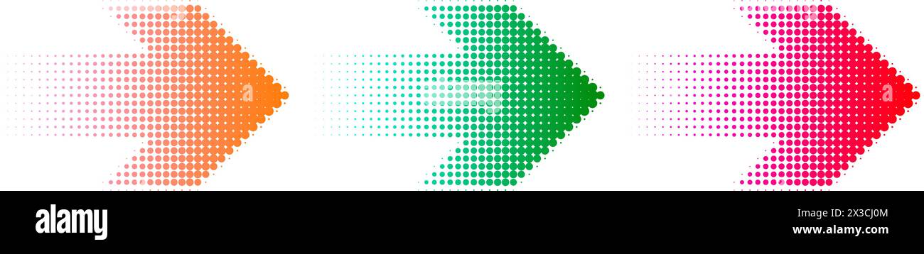 Dotted gradient arrow. Arrow halftone effect. Vector illustration Stock ...