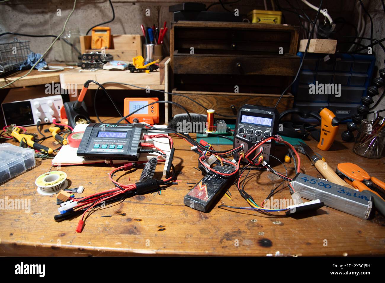Electronic tools in an amateur workshop, Kendal, England, United ...