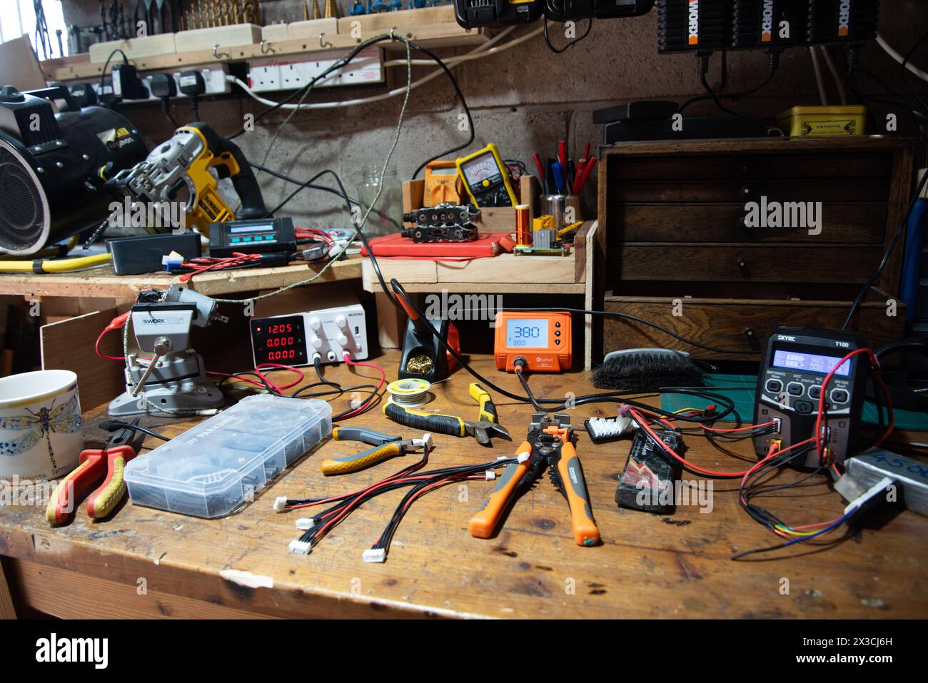 Electronic tools in an amateur workshop, Kendal, England, United ...