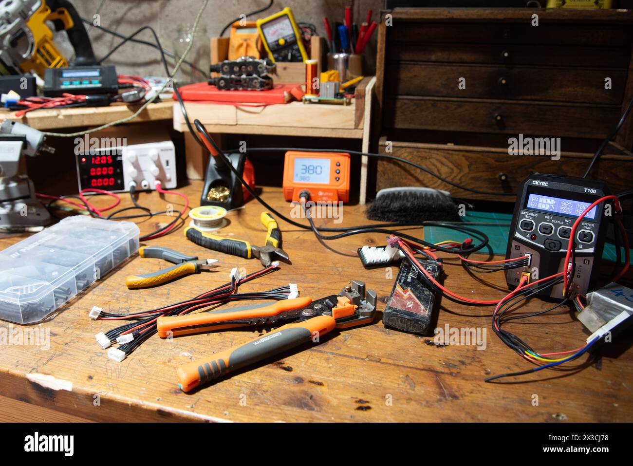 Electronic tools in an amateur workshop, Kendal, England, United ...
