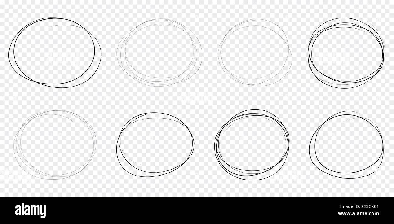 Circle scrible circular frame, fast mark, pencil line doodle frame ...