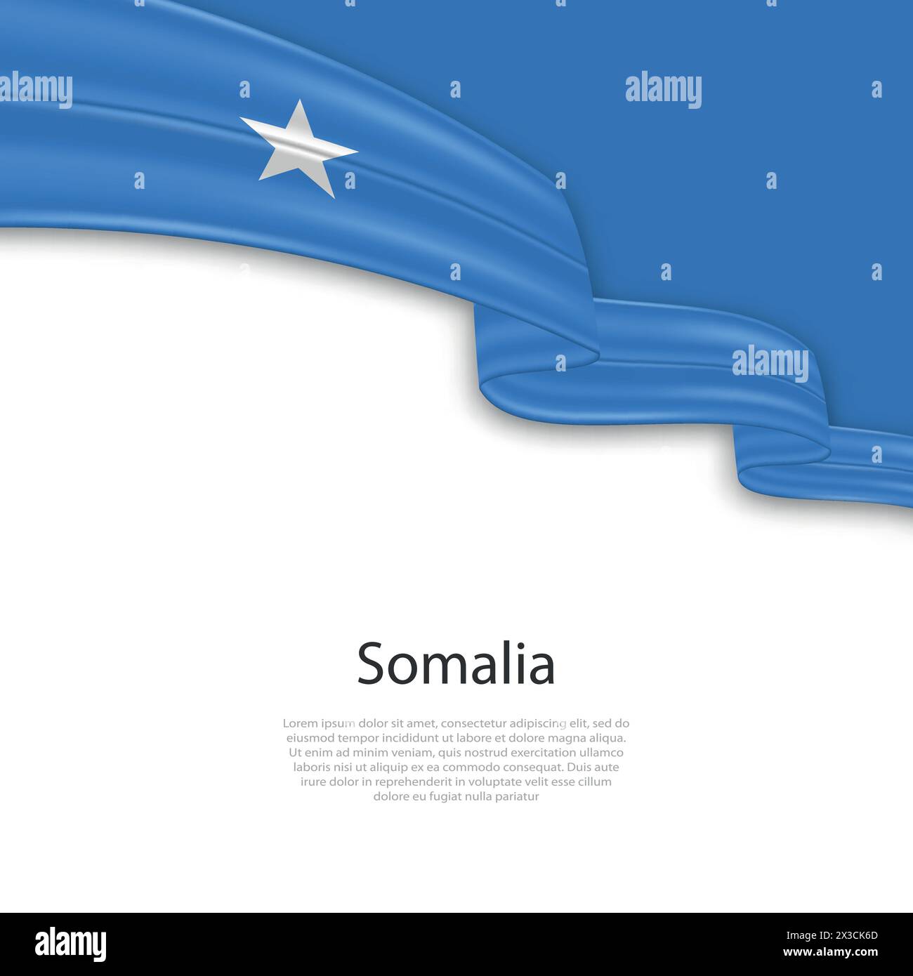 Waving ribbon with flag of Somalia. Template for independence day ...
