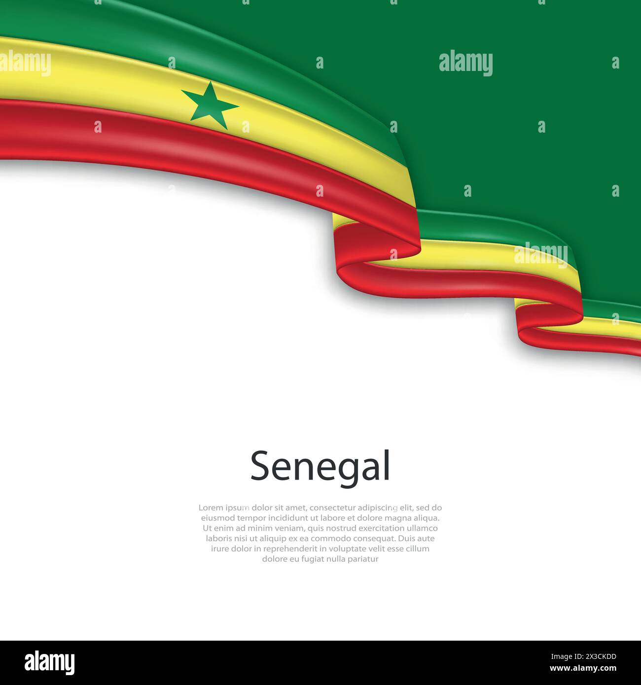 Waving ribbon with flag of Senegal. Template for independence day poster design Stock Vector ...
