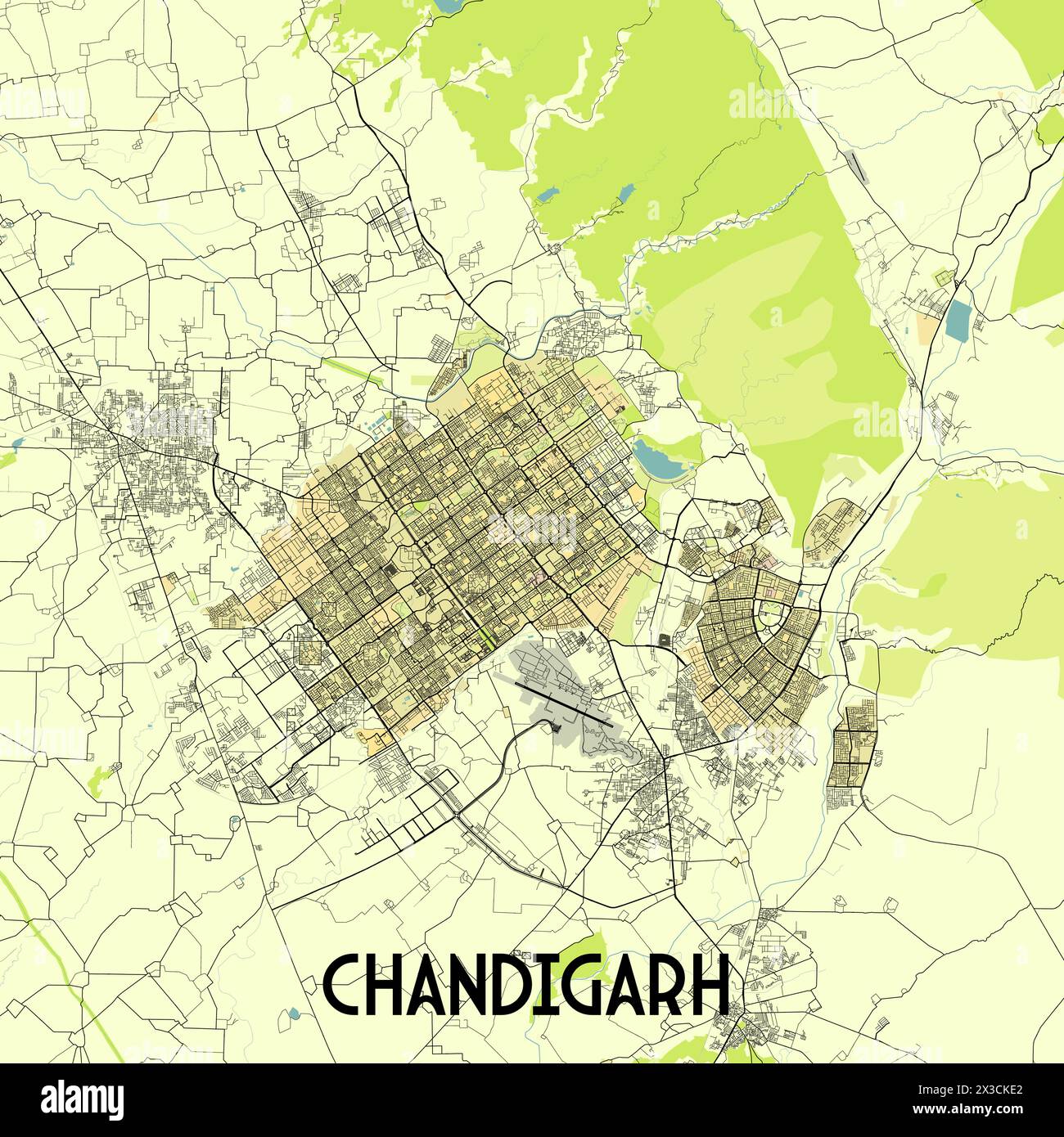 Chandigarh map hi-res stock photography and images - Alamy