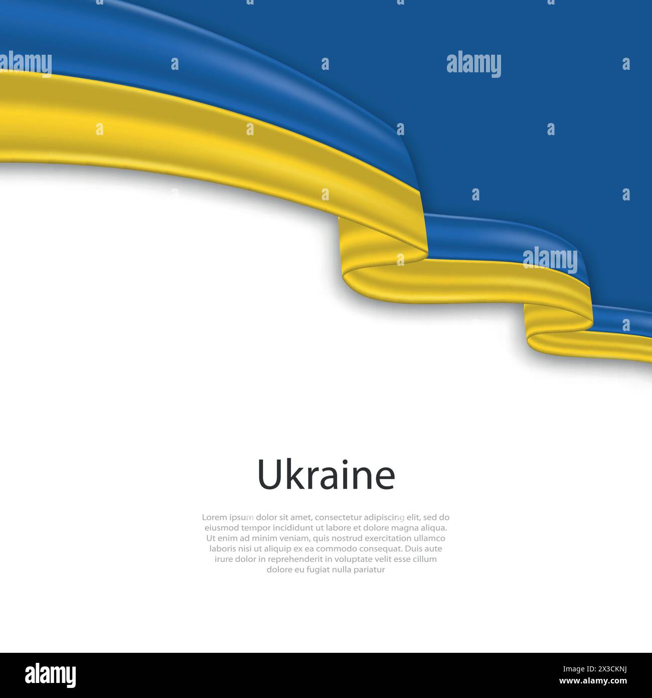 Waving ribbon with flag of Ukraine. Template for independence day poster design Stock Vector ...