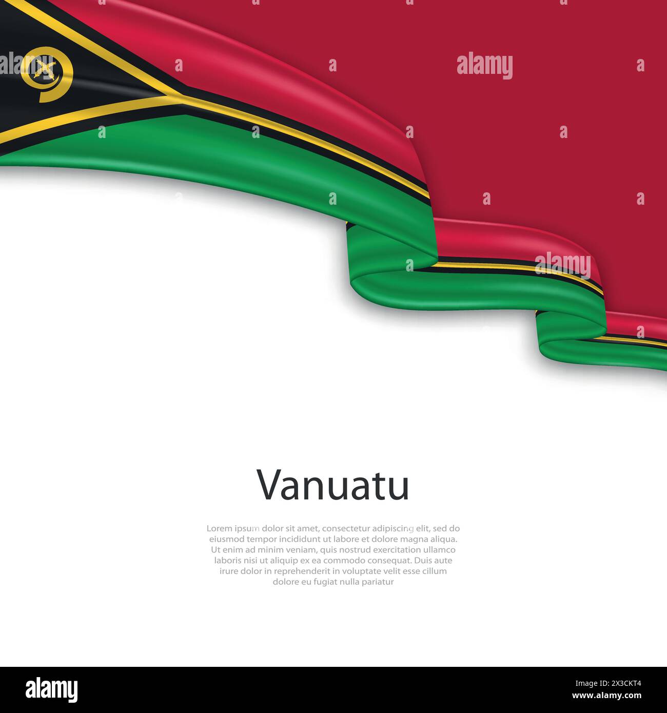 Waving ribbon with flag of Vanuatu. Template for independence day ...