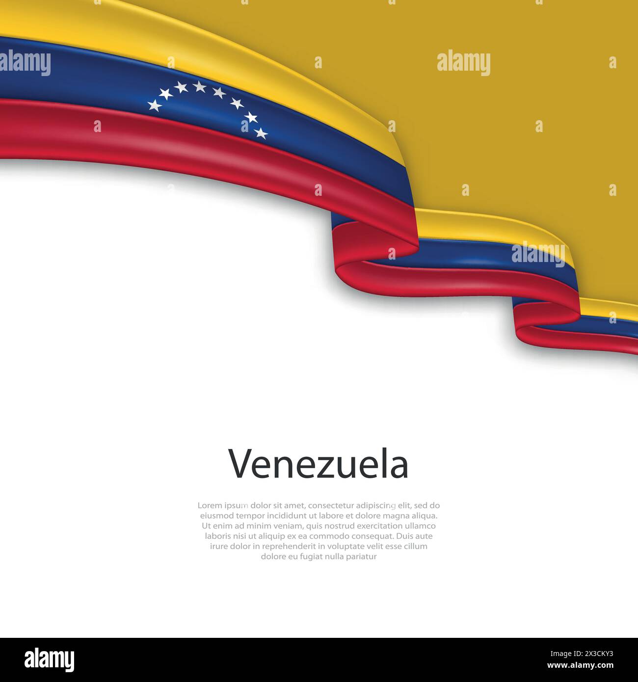 Waving ribbon with flag of Venezuela. Template for independence day ...