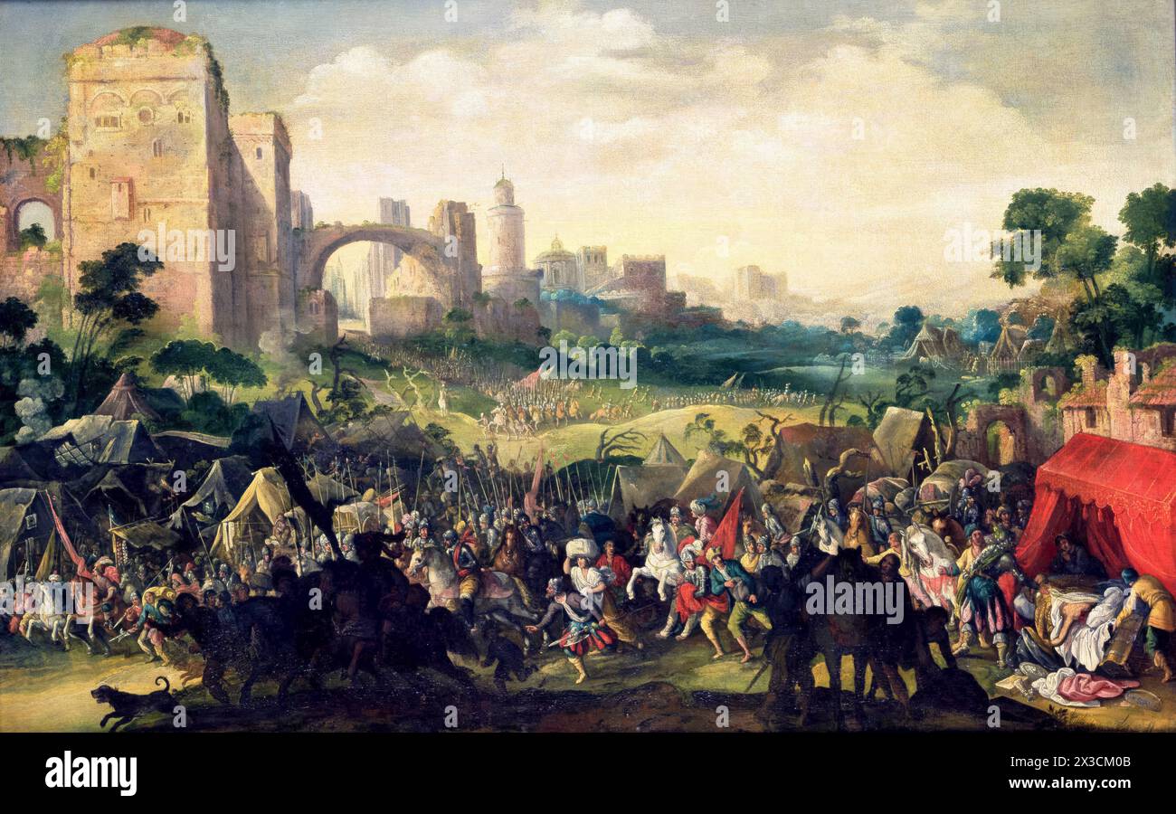 Jacob Isaacsz. van Swanenburg, The Siege of Bethulia, painting in oil ...