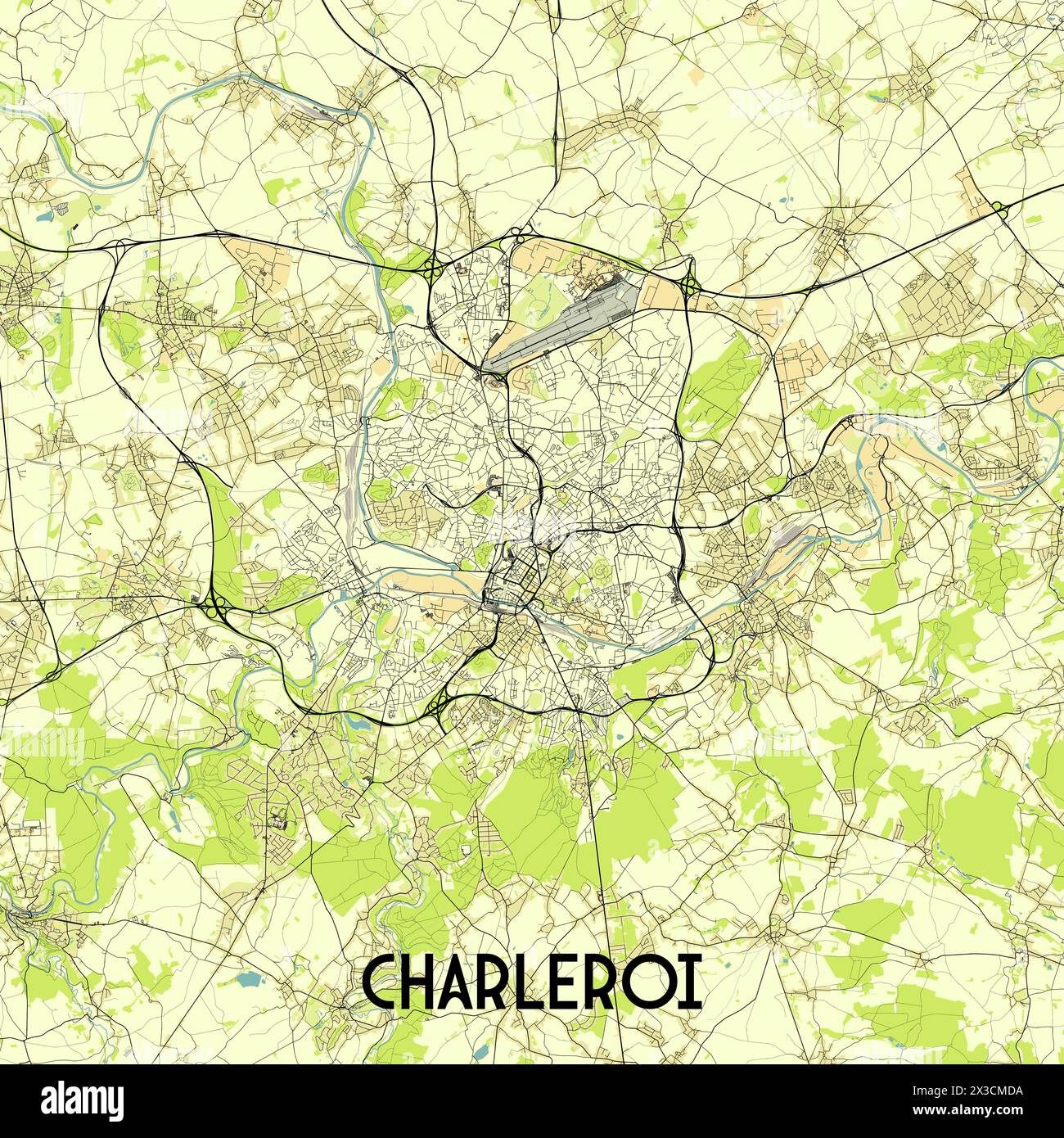 Charleroi printable map hi-res stock photography and images - Alamy