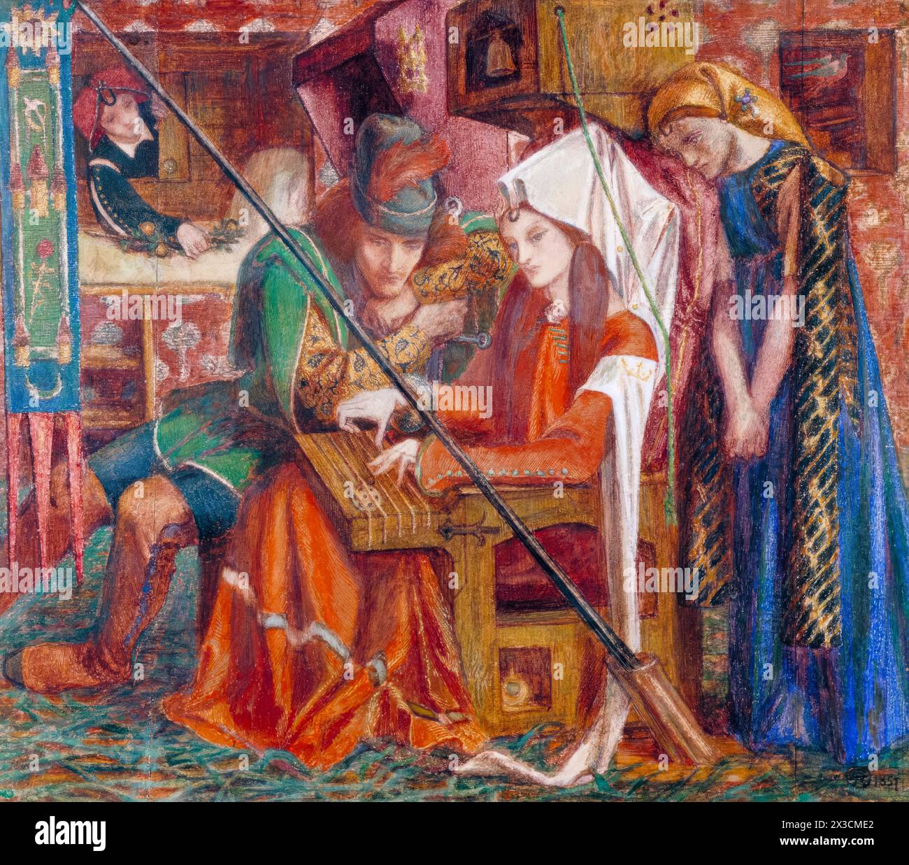 Dante Gabriel Rossetti, The Tune of the Seven Towers, watercolour ...