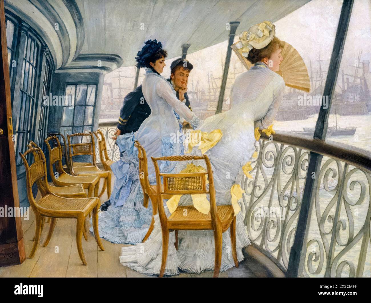 James Tissot, The Gallery of HMS Calcutta (Portsmouth), painting in oil ...