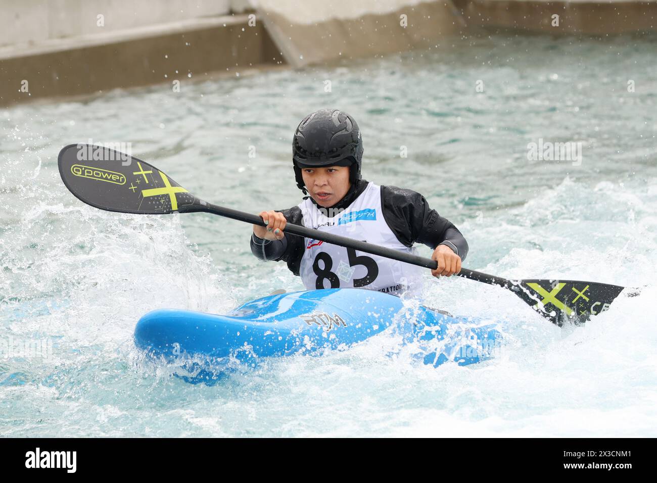 Kasai Canoe Slalom Centre, Tokyo, Japan. 26th Apr, 2024. Aki Yazawa ...