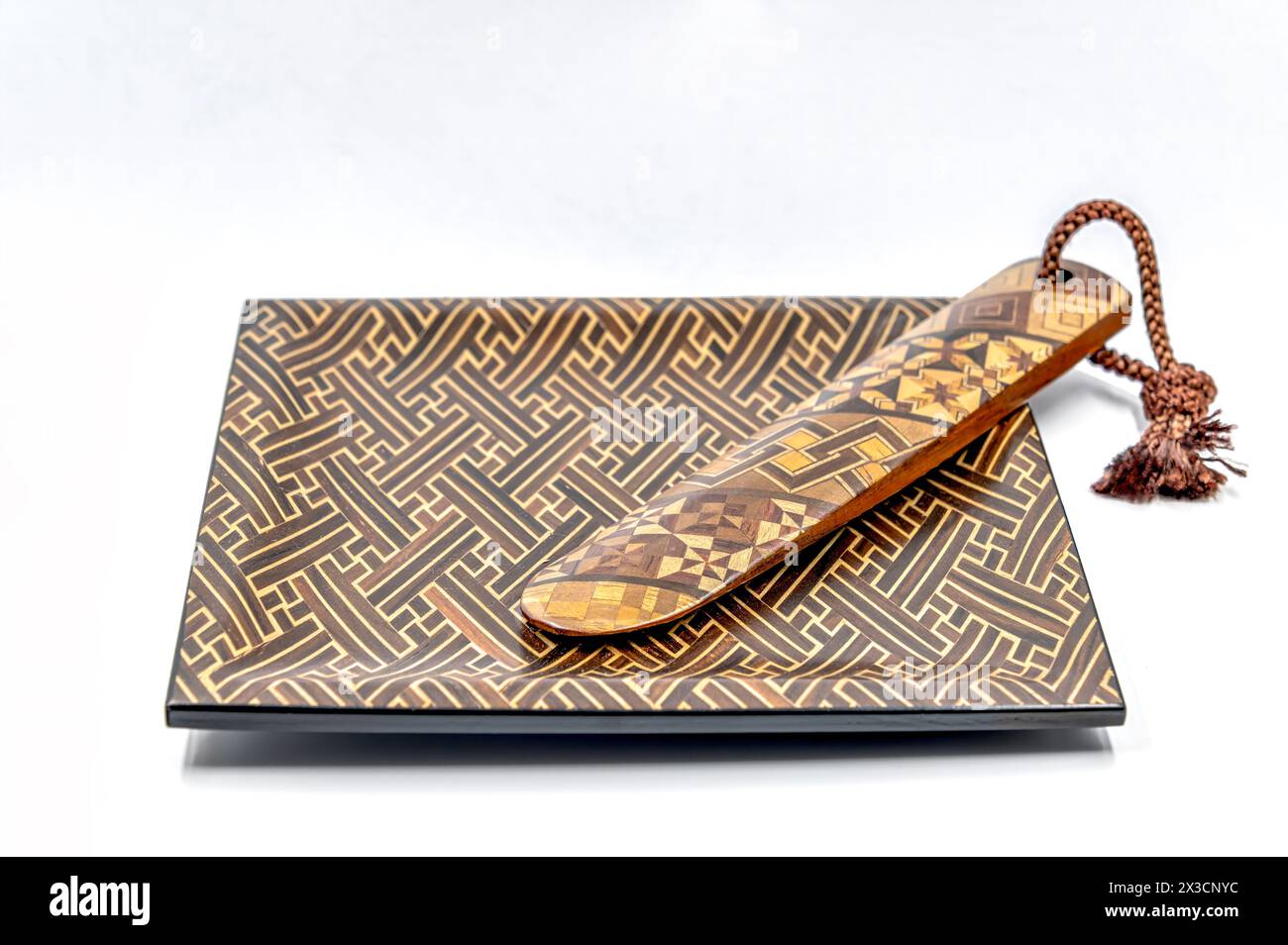 Letter opener set handcrafted in traditional Japanese Yosegi-zaiku ...