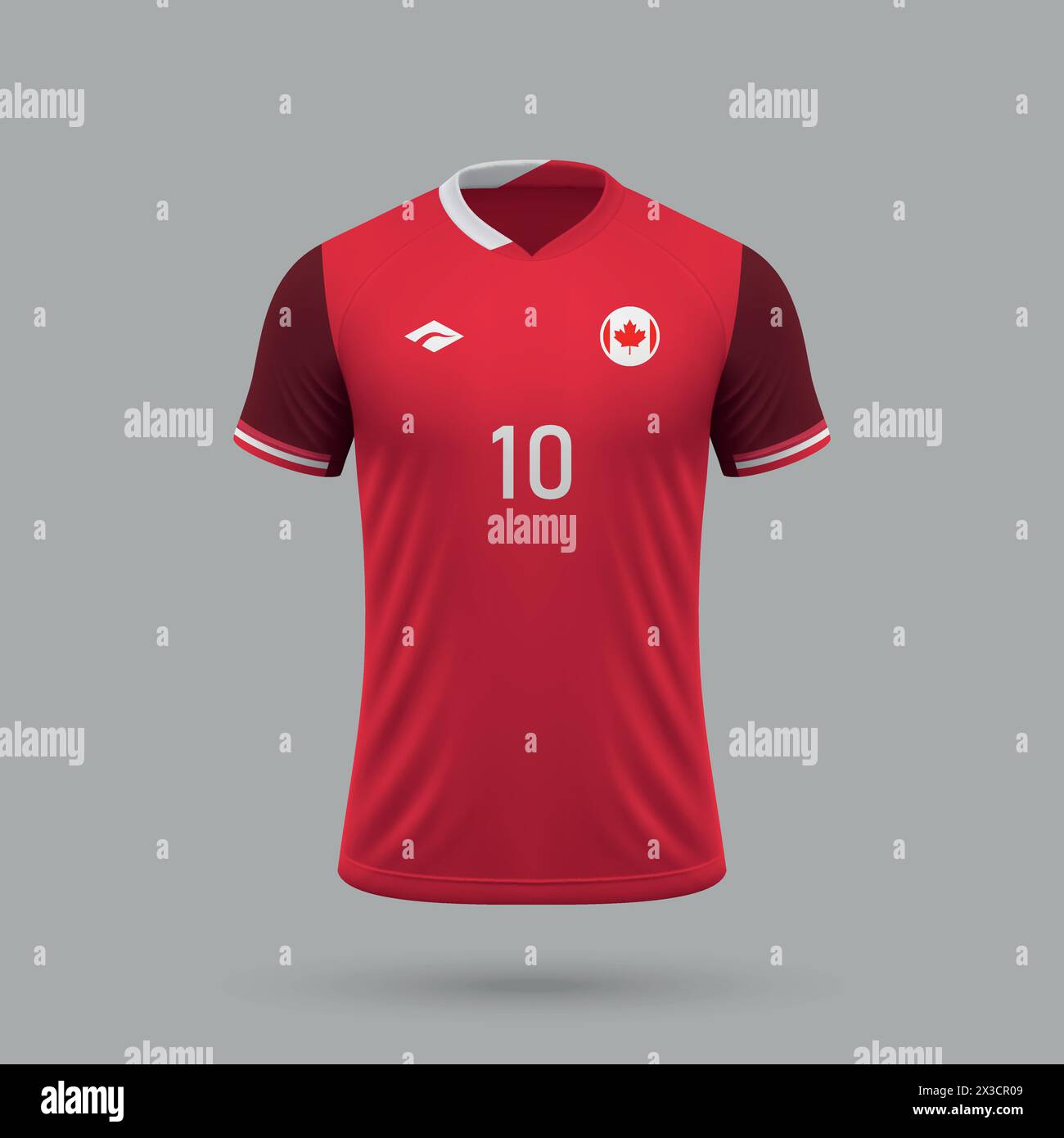 3d realistic soccer jersey Canada national team, shirt template for ...