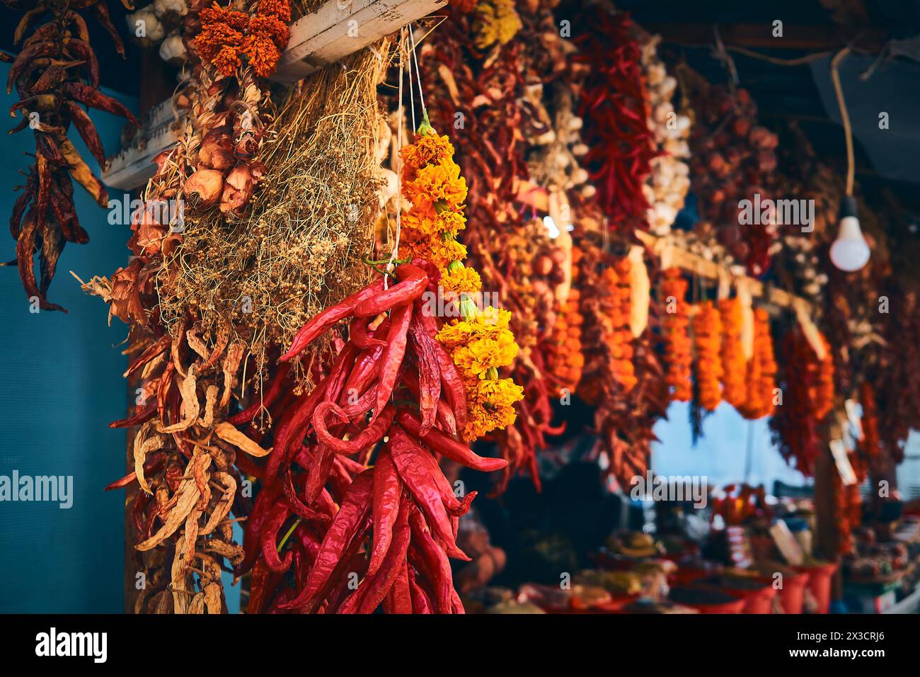 Dried hot peppers Stock Photo - Alamy