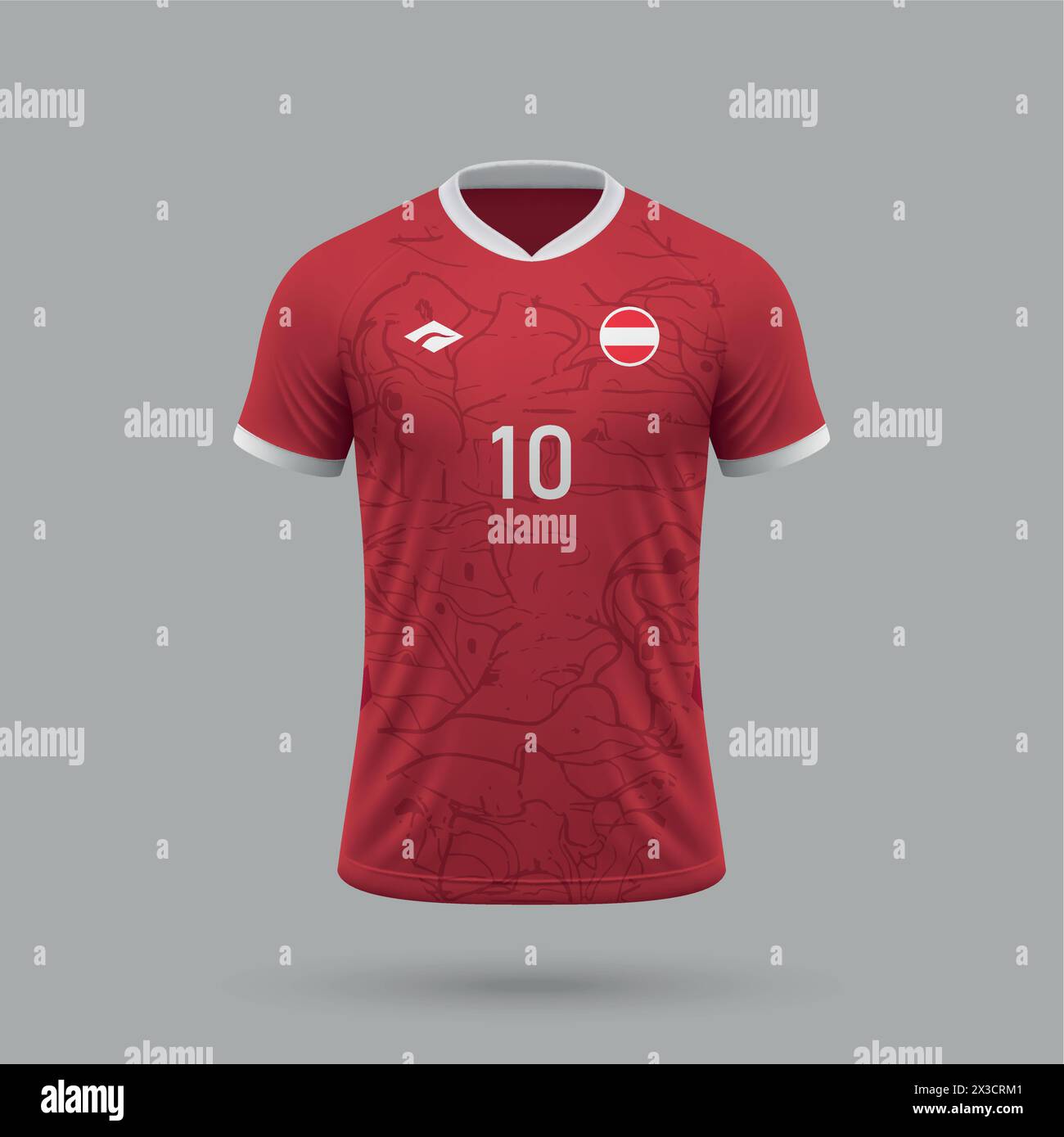 3d realistic soccer jersey Austria national team, shirt template for ...